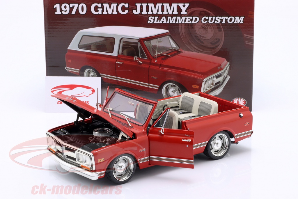 GMP 1:18 GMC Jimmy Slammed Custom Year 1970 red, white A1807715 model ...