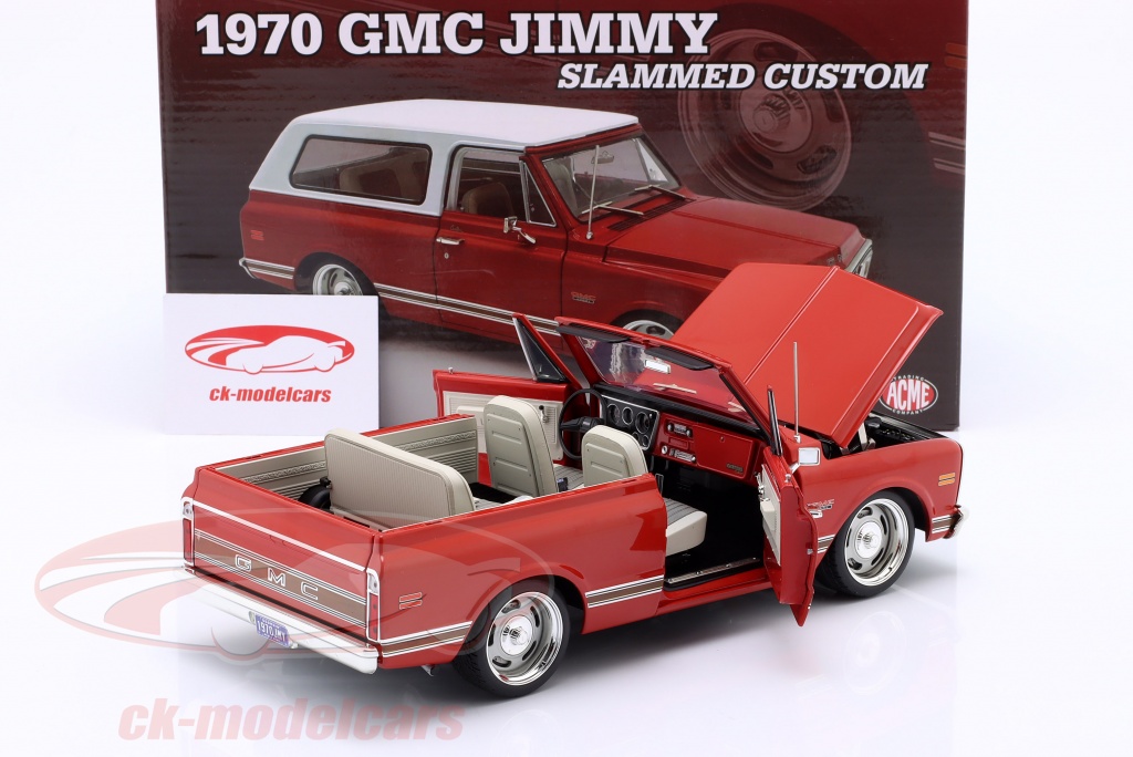 GMP 1:18 GMC Jimmy Slammed Custom Year 1970 red, white A1807715 model ...