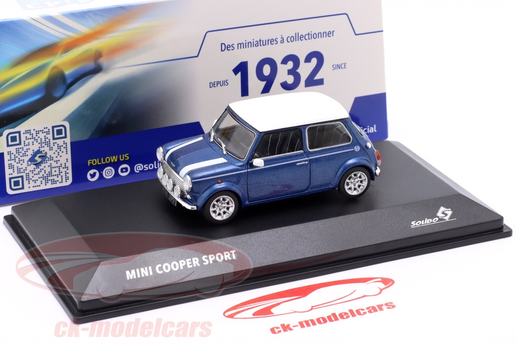 1:43 Mini Cooper Sport Pack 建造年份 1994 蓝色的 Solido 421438243 模型 汽车 ...