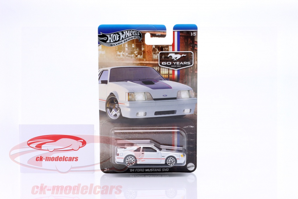 HotWheels 1:64 Ford Mustang SVO Year 1984 white JBY50 / GRT01 model car ...