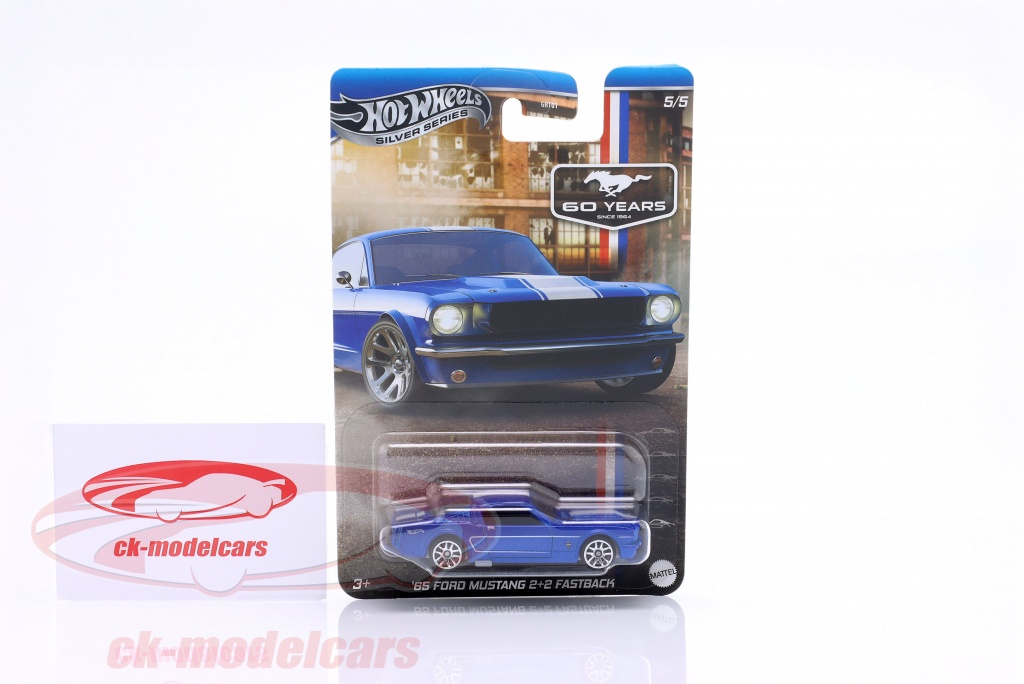 HotWheels 1:64 Ford Mustang Fastback 建造年份 1965 蓝色的， 白色的 JBY54 / GRT01 ...