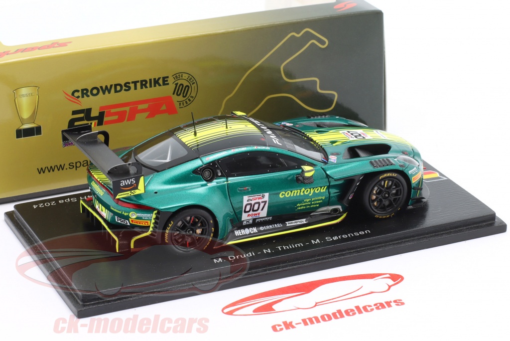 Spark 1:43 Aston Martin Vantage AMR GT3 Evo #007 Winner 24h Spa 2024 Drudi, Sörensen, Thiim ...