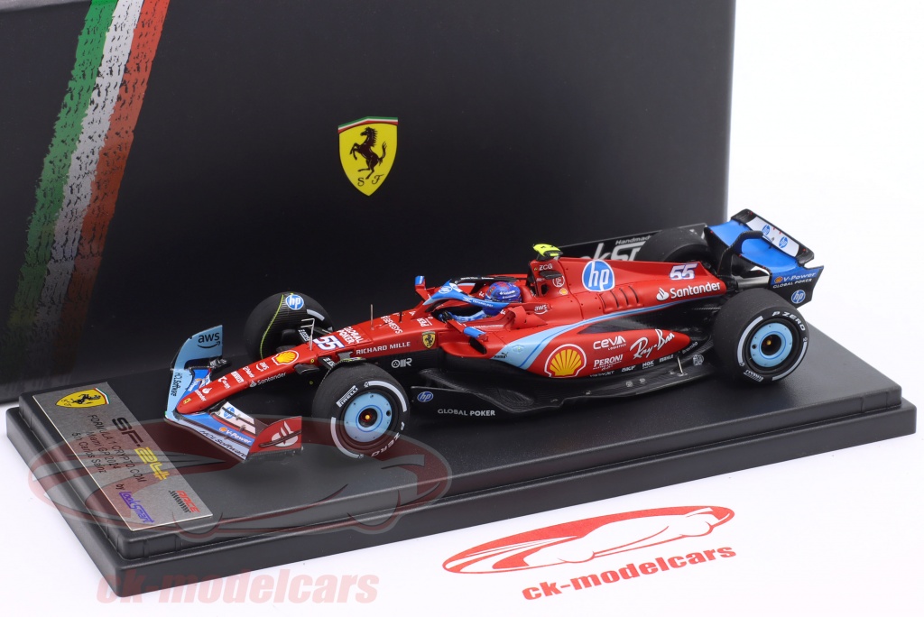 LookSmart 1:43 Carlos Sainz jr. Ferrari SF-24 #55 5ème Miami GP formule 1 2024 LSF1062 modèle ...