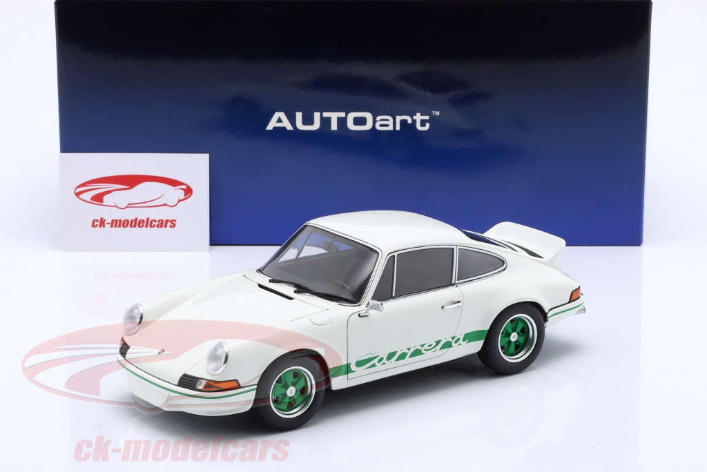AUTOart 1:18 Porsche 911 Carrera RS 2.7 Grand Prix wit / groente 78031 ...
