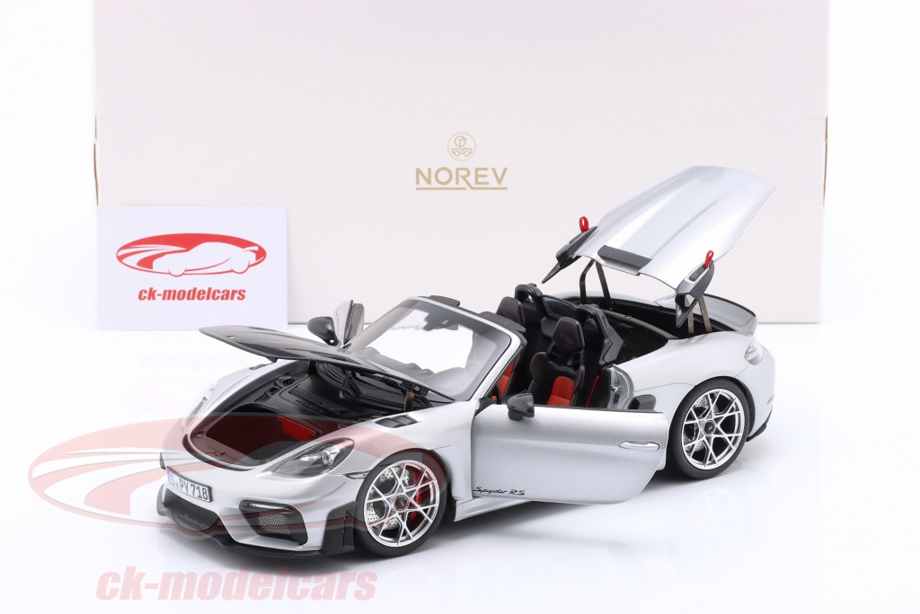 Norev 1:18 Porsche 718 Spyder RS Forfait Weissach 2023 GT argent ...