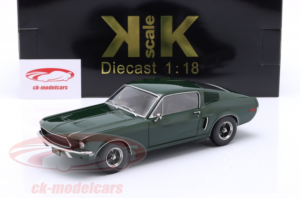 KK-Scale 1:18 Ford Mustang GT Fastback Bullitt year 1968 dark green ...