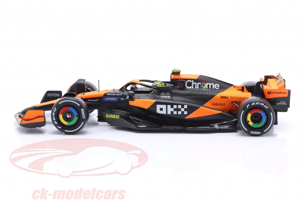 Bburago 1:24 Lando Norris McLaren MCL38 #4 Sieger Miami GP Formel 1 2024 18-28033 #4 Modellauto ...