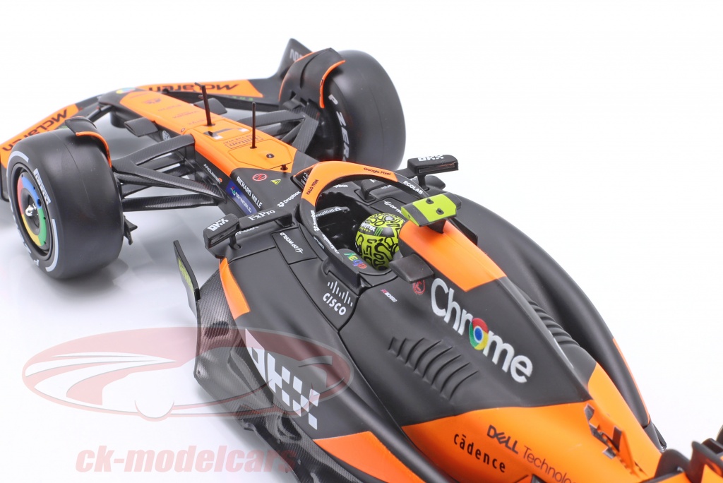 Bburago 1:24 Lando Norris McLaren MCL38 #4 Sieger Miami GP Formel 1 2024 18-28033 #4 Modellauto ...
