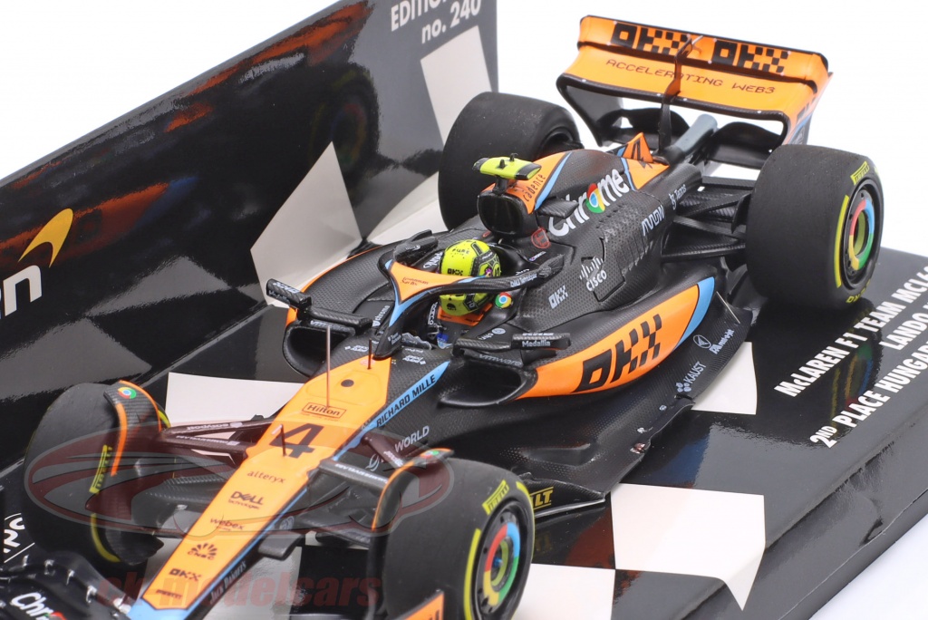 Minichamps 1:43 Lando Norris McLaren MCL60 #4 2º Hungría GP fórmula 1 2023 537235504 modelo ...