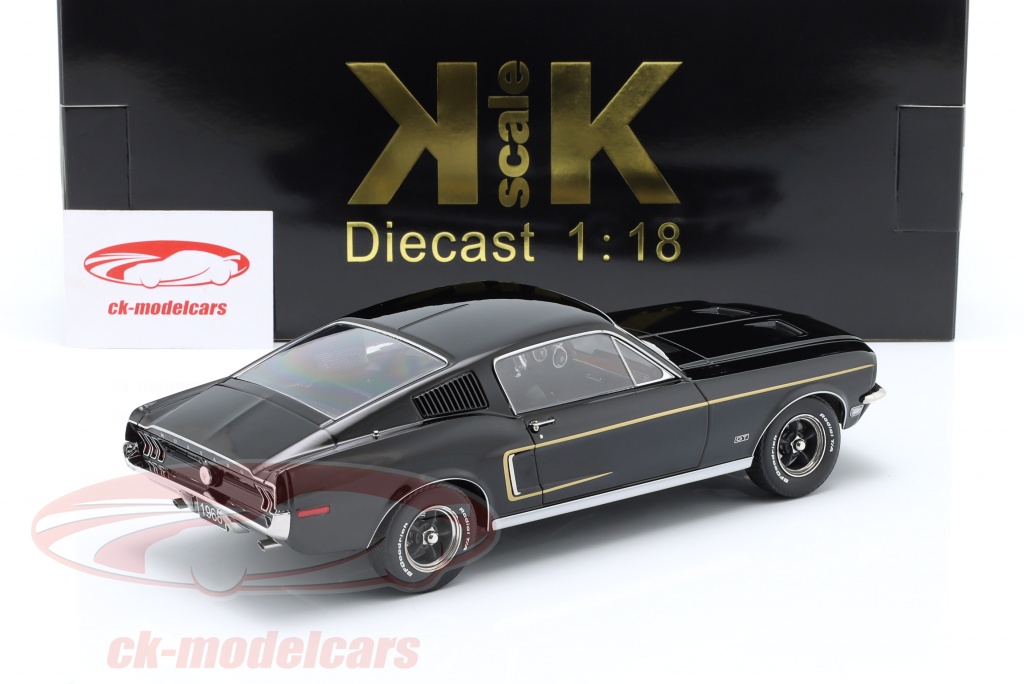 KK-Scale 1:18 Ford Mustang GT Fastback Anno di costruzione 1968 nero ...