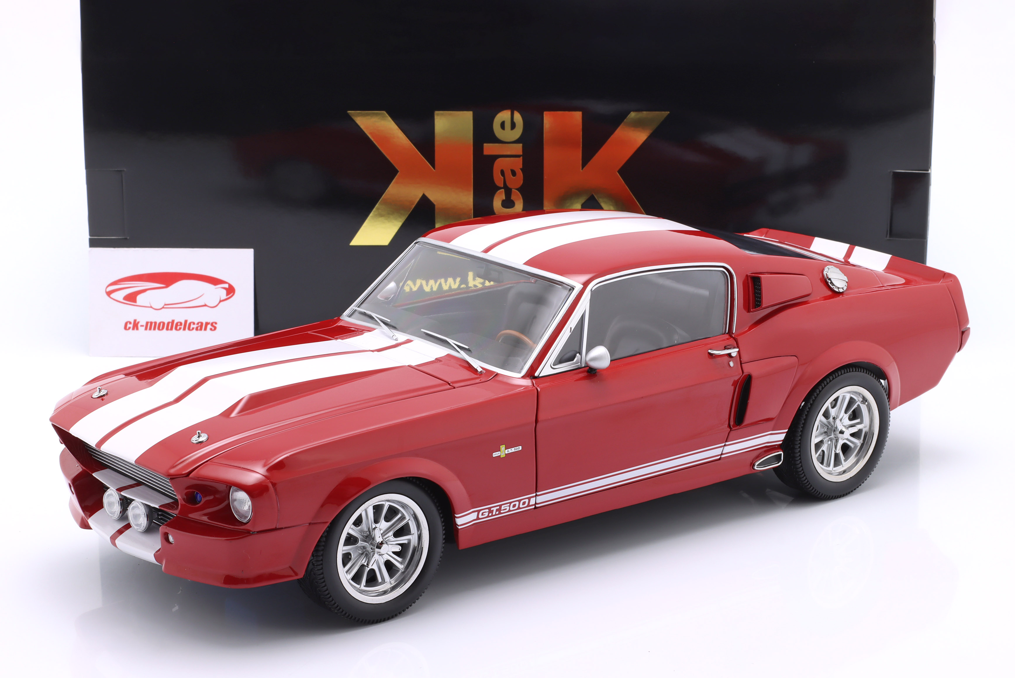 KK-Scale 1:12 Ford Mustang Shelby GT500 Baujahr 1967 rot / weiß ...