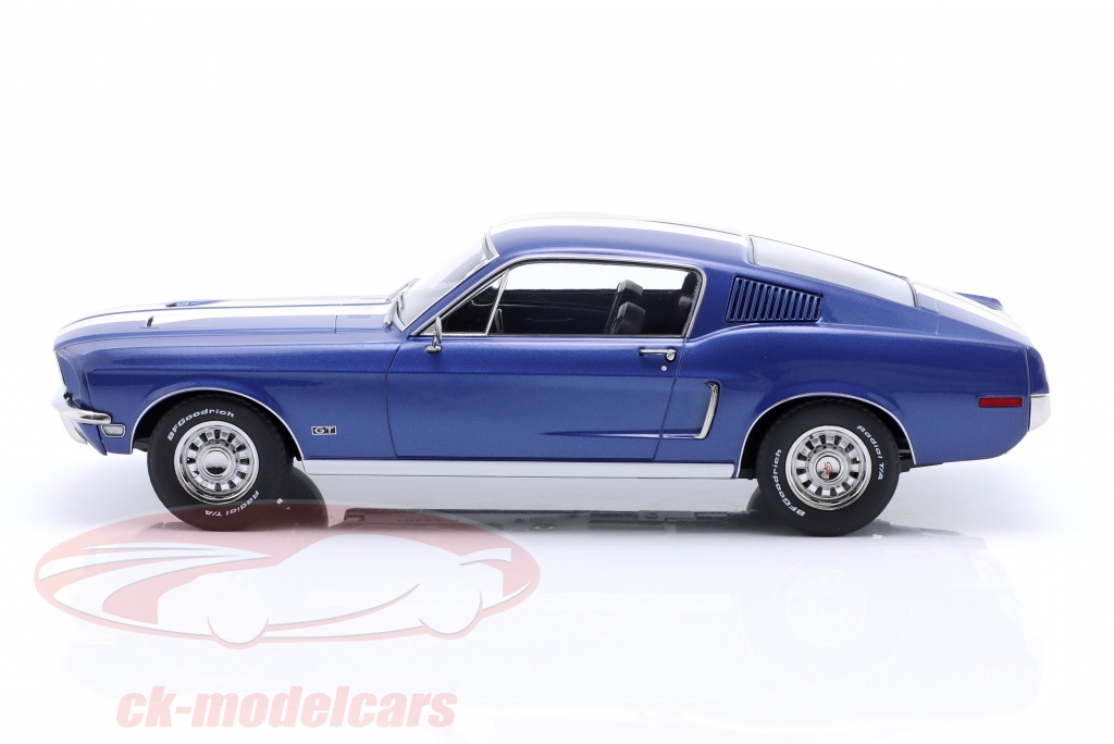 KK-Scale 1:18 Ford Mustang GT Fastback Anno di costruzione 1968 blu ...