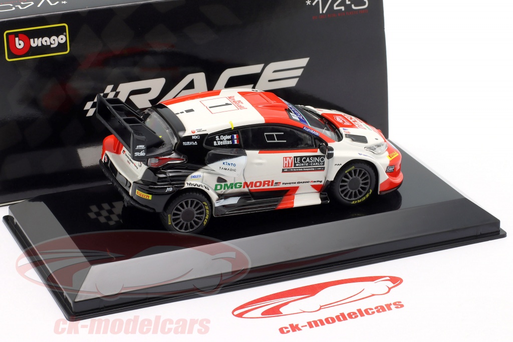 Bburago 1:43 Toyota Yaris WRC #1 Winner Rallye Monte Carlo 2021 Ogier ...