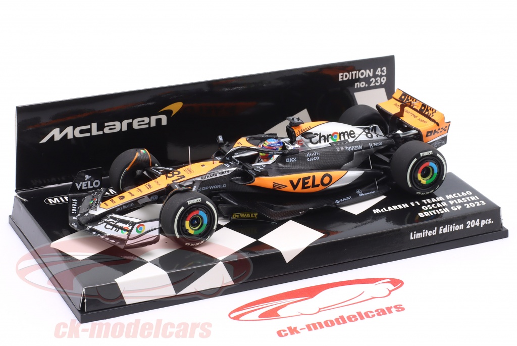 Minichamps 1:43 Oscar Piastri McLaren MCL60 #81 4ème britannique GP formule 1 2023 537235481 ...