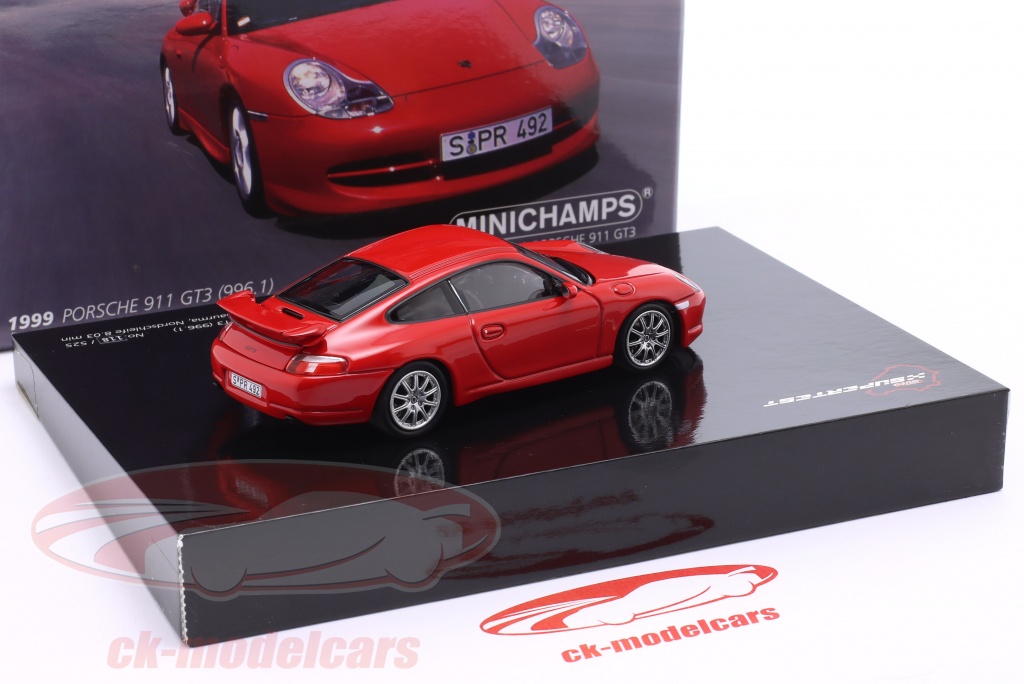 Minichamps 1:43 Porsche 911 (996) GT3 Test Nürburgring 1999 red ...
