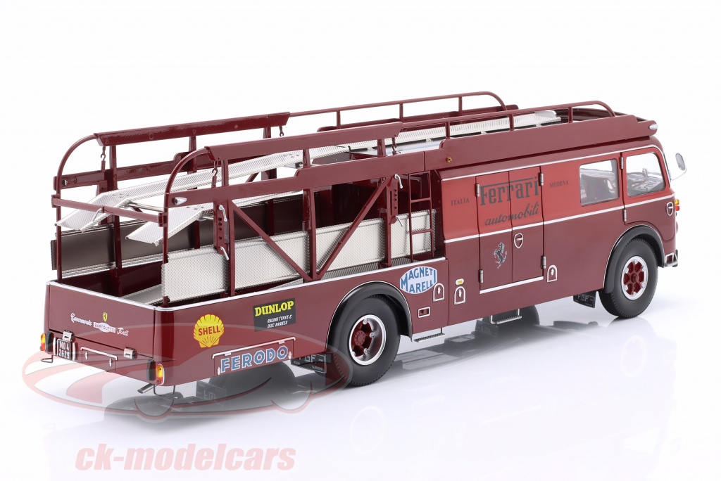 CMR 1:18 Fiat 642 RN2 Bartoletti Ferrari Race Car Transporter dark red ...