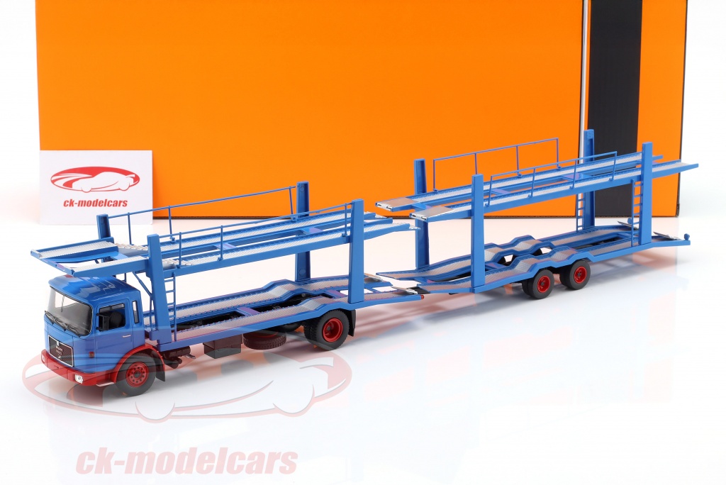 Ixo 1:43 MAN F7 Car transporter with Trailer year 1970 blue TTRX034 ...