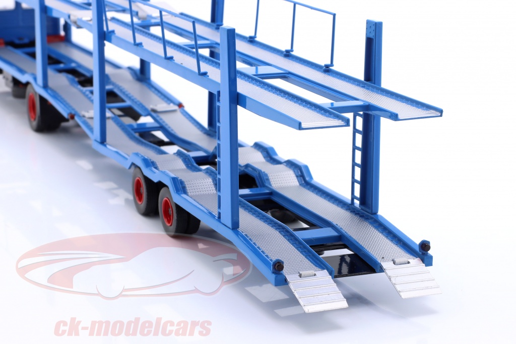Ixo 1:43 MAN F7 Car transporter with Trailer year 1970 blue TTRX034 ...