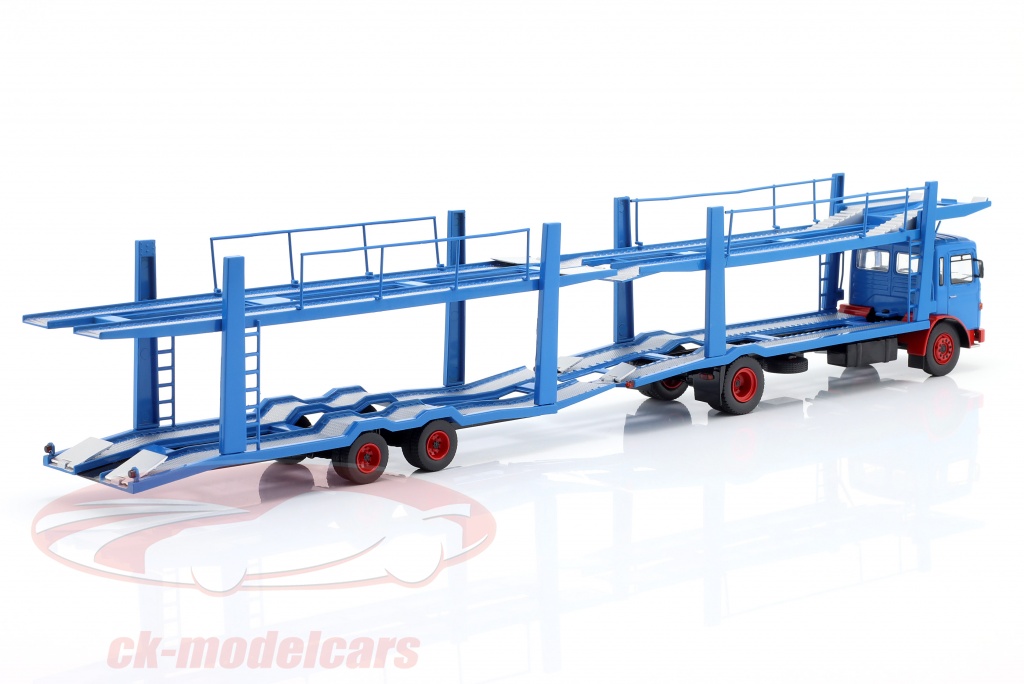 Ixo 1:43 MAN F7 Car transporter with Trailer year 1970 blue TTRX034 ...