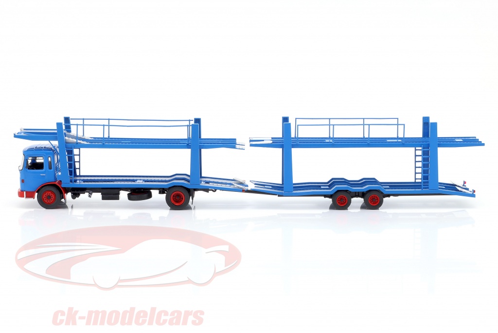 Ixo 1:43 MAN F7 Car transporter with Trailer year 1970 blue TTRX034 ...