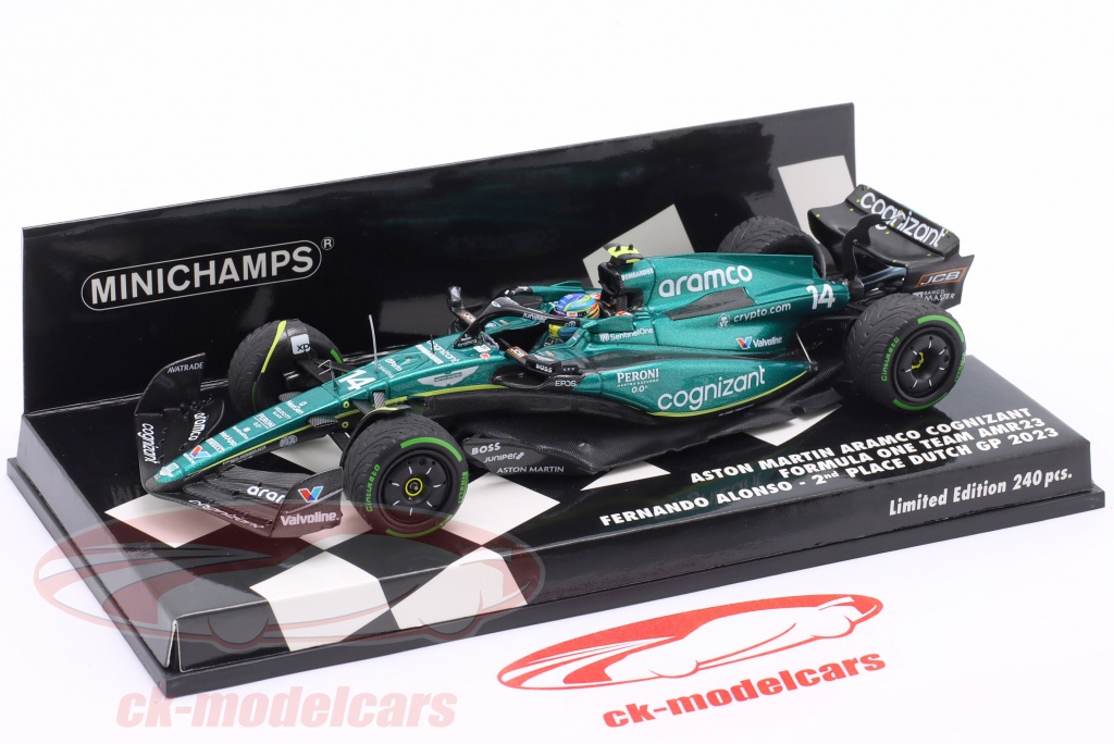 Minichamps 1:43 F. Alonso Aston Martin AMR23 #14 2e Pays-Bas GP formule 1 2023 417231414 modèle ...