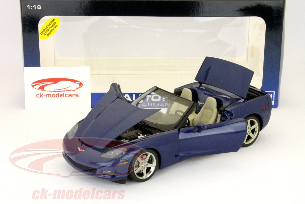AUTOart 1:18 Chevrolet Corvette C6 convertible blue 71222 model car ...