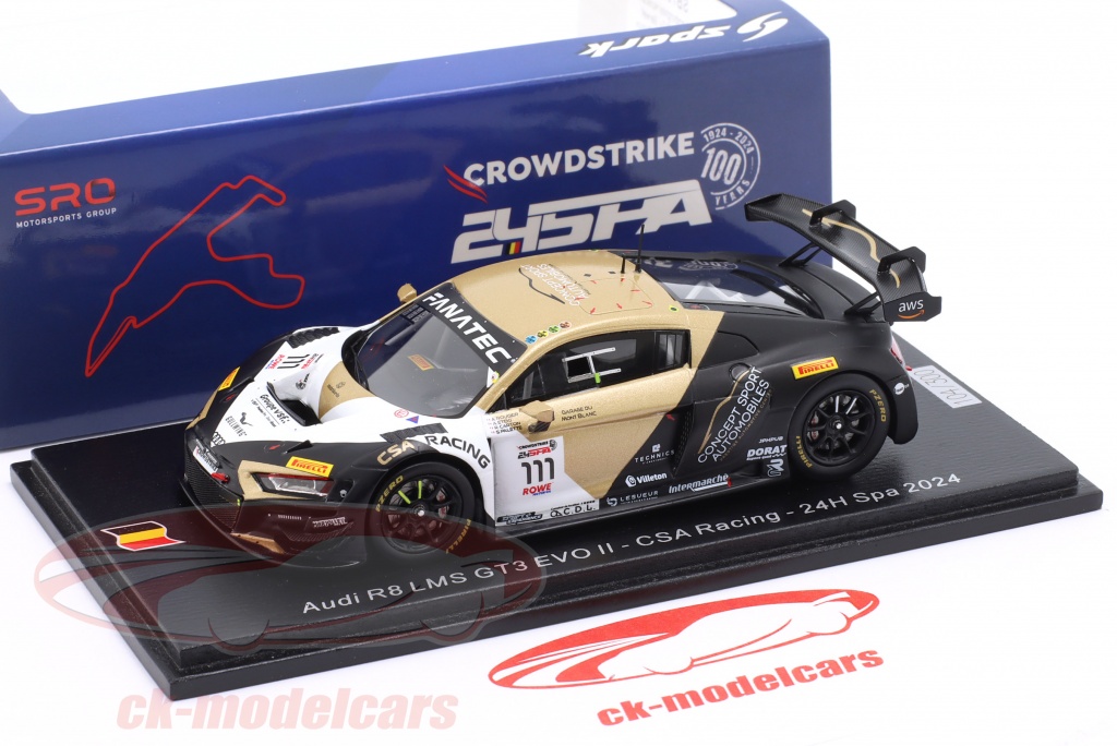 Spark 1:43 Audi R8 LMS GT3 Evo II #111 24h Spa 2024 CSA Racing SB826 model car SB826 9580006728265