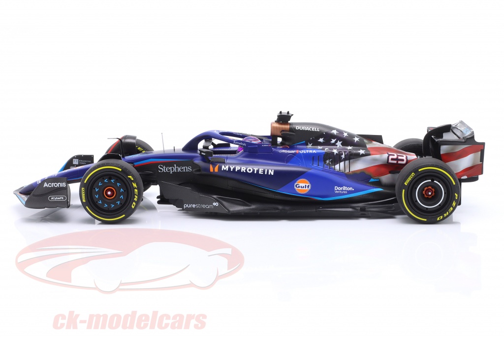 Minichamps 1:18 Alex Albon Williams FW45 #23 9th USA GP formula 1 2023 ...