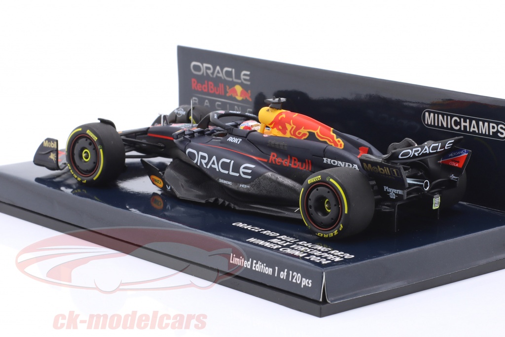 Minichamps 1:43 Max Verstappen Red Bull RB20 #1 vincitore Cina GP formula 1 Campione del mondo ...