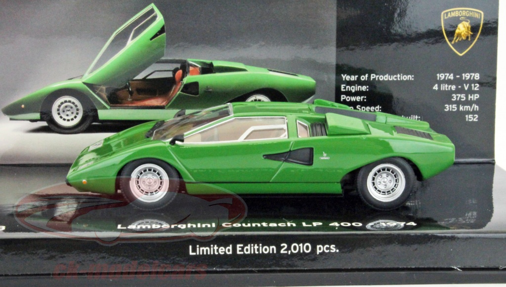 Minichamps 1:43 Lamborghini Countach LP 400 Year 1974 green 436103100 ...