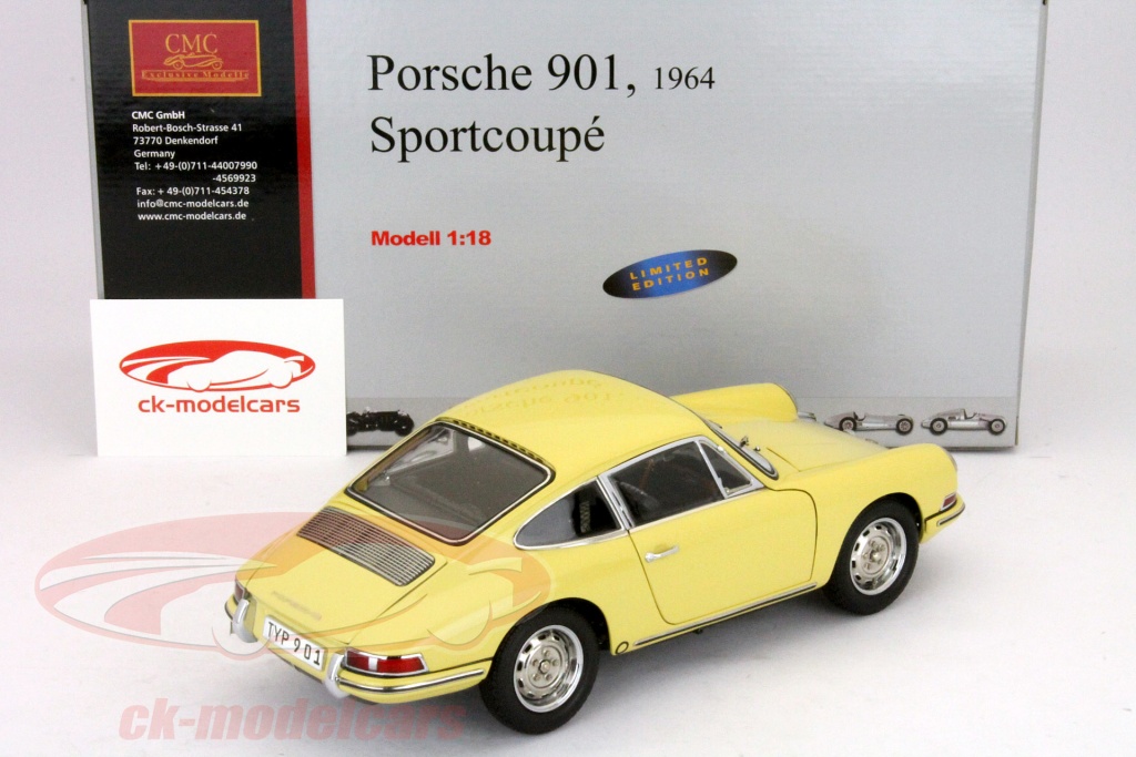 CMC 1:18 Porsche 901 Sport Coupé Série Année 1964 champagne jaune M-067A modèle voiture M-067A