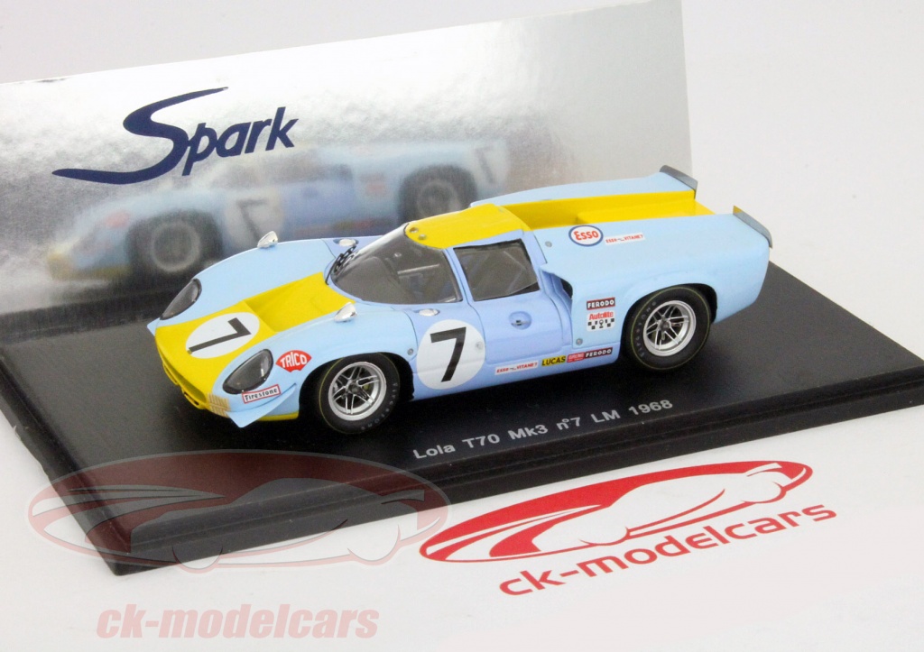 Spark 1:43 Lola T70 Mk3 #7 24h LeMans 1968 U. Norinder, S. Axelsson S1433 modelo coche S1433 ...