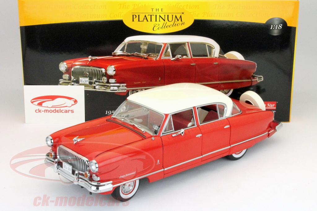 Sun Star Models 1:18 Nash Ambassador Airflyte year 1952 red / white ...