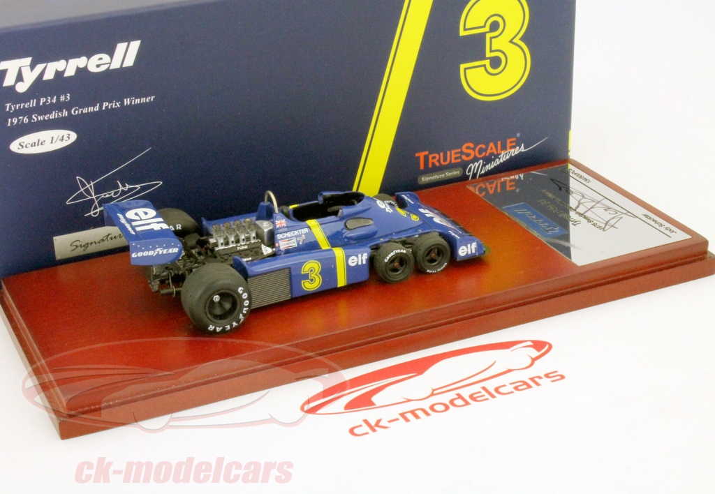 True Scale 1:43 J. Scheckter Tyrrell P34 #3 Winner GP Sweden Formula 1 1976 10SS4 model car ...