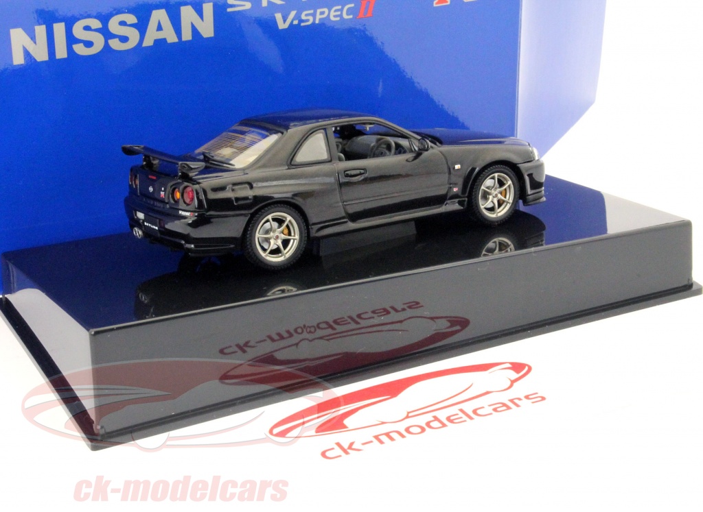 AUTOart 1:43 Nissan Skyline R34 GTR V-Spec II Jaar 2000 zwart 57334 ...
