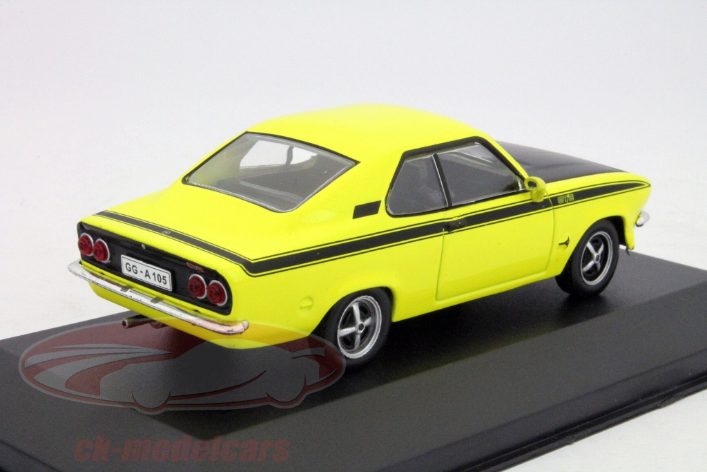 WhiteBox 1:43 Opel Manta A GT/E year 1974 yellow / black WBBS0025 model ...