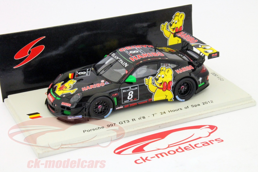 Spark 1:43 Porsche 911 (997) GT3 R #8 Team Haribo 24h Spa 2012 SB031 ...