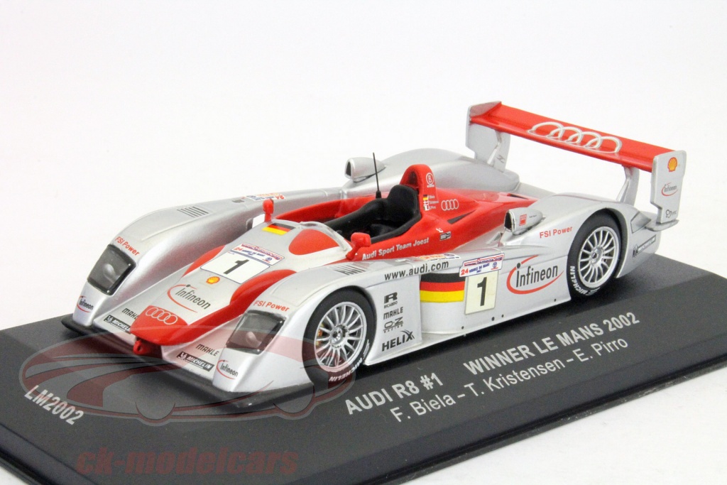 Ixo 1:43 Audi R8 #1 Ganador 24h Le Mans 2002 Biela, Kristensen, Pirro ...