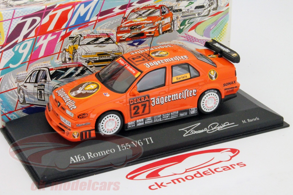 Minichamps 1:43 M. Bartels Alfa Romeo 155 V6 TI DTM 1994 #27 Jagermeister 430940127 modèle ...
