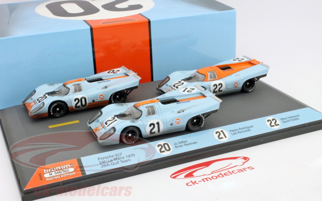 Brumm 1:43 Porsche 917K 3-Car Set #20, #21, #22 24h LeMans 1970 versione sporca AS54R modello ...