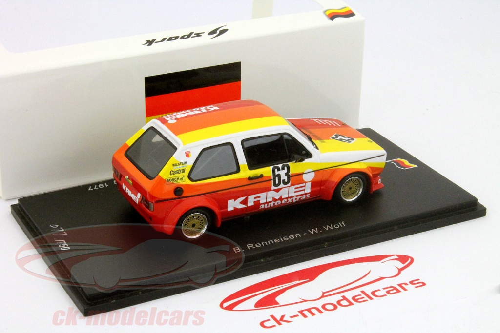Spark 1:43 Volkswagen VW Golf MKI GR2 1000km Nürburgring 1977 Renneisen ...