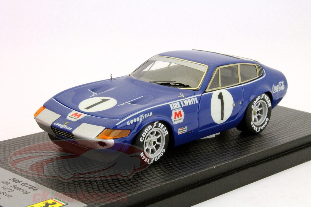 BBR Models 1:43 Ferrari 365 GTB4 #1 12h Sebring 1972 Hobbs, Scott BC49 ...
