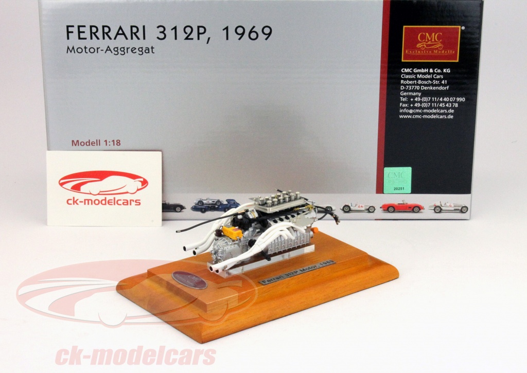 CMC 1:18 Ferrari 312P engine Aggregat 1969 + Showcase M-121 model car M-121