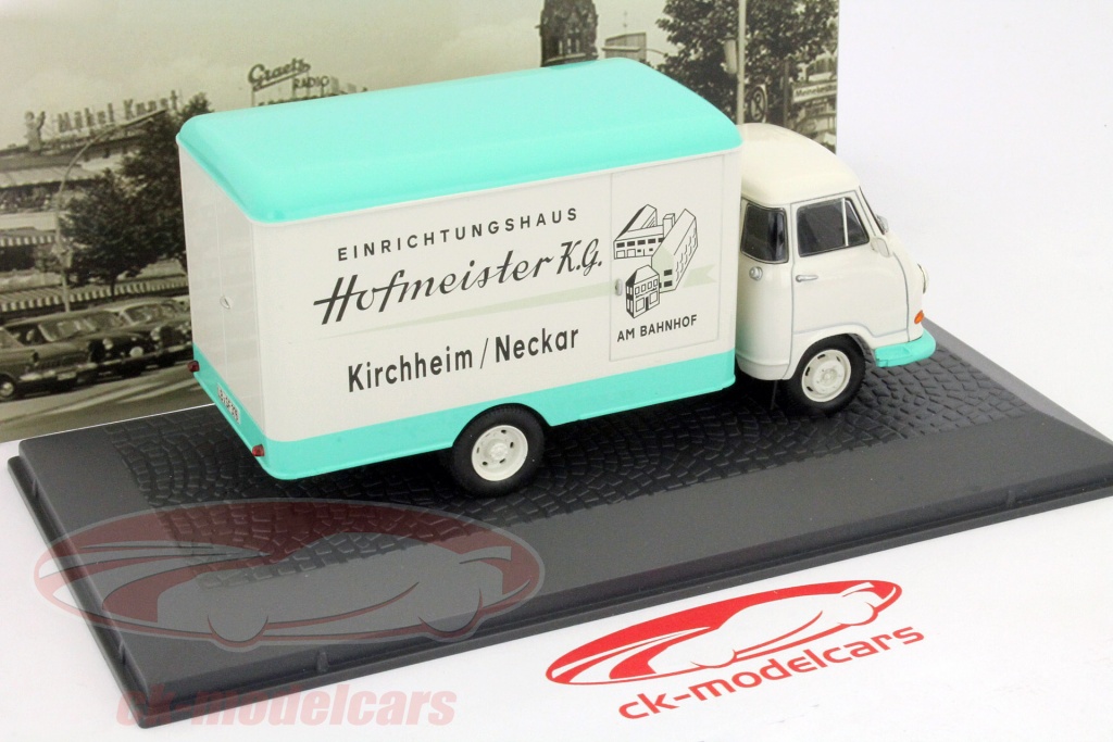 Atlas 1:43 1960 Hanomag Kurier installation steward blanc / vert 7421109 modèle voiture 7421109