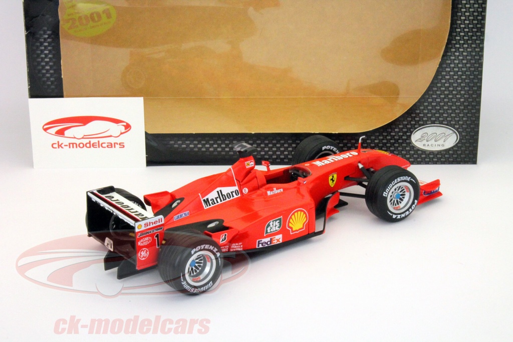 HotWheels 1:18 Michael Schumacher Ferrari F2001 di Formula 1 Campione del Mondo 2001 Figura Hot ...