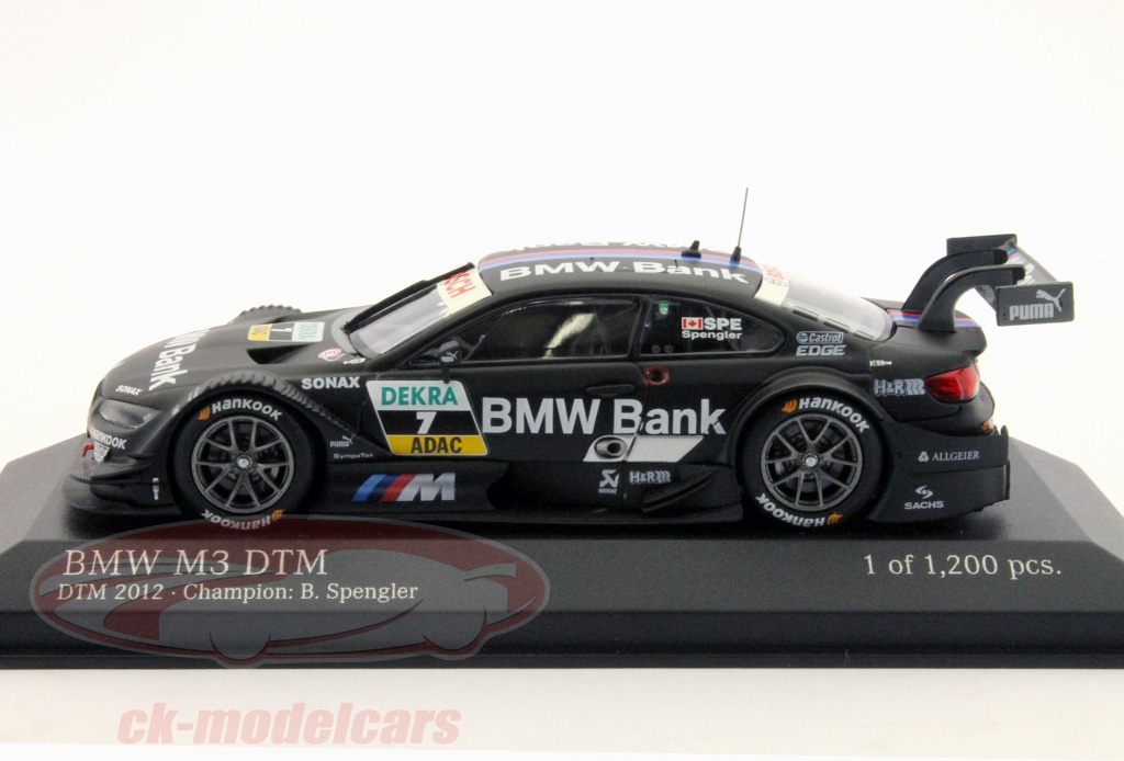 Minichamps 1:43 Bruno Spengler #7 BMW M3 DTM Champion 2012 410122207 modèle voiture 410122207 ...