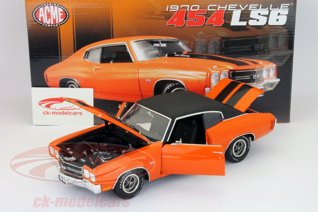 GMP 1:18 454 Year Built 1970 Chevelle LS7 orange with black roof ...