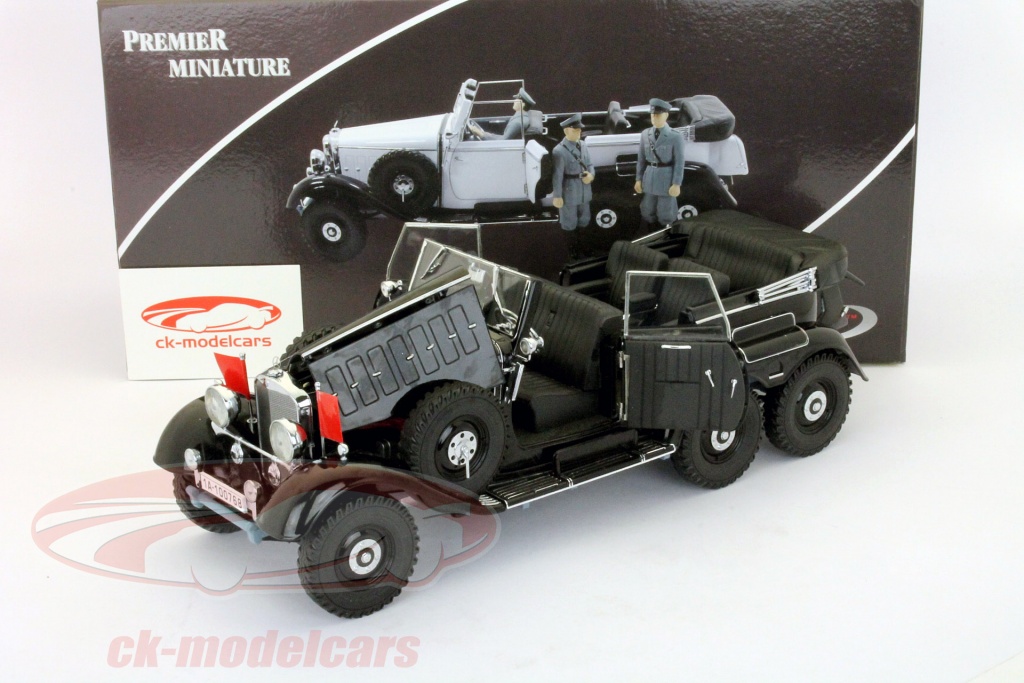 Signature Models 1:18 Mercedes-Benz G4 with Figures year 1938 black PM ...