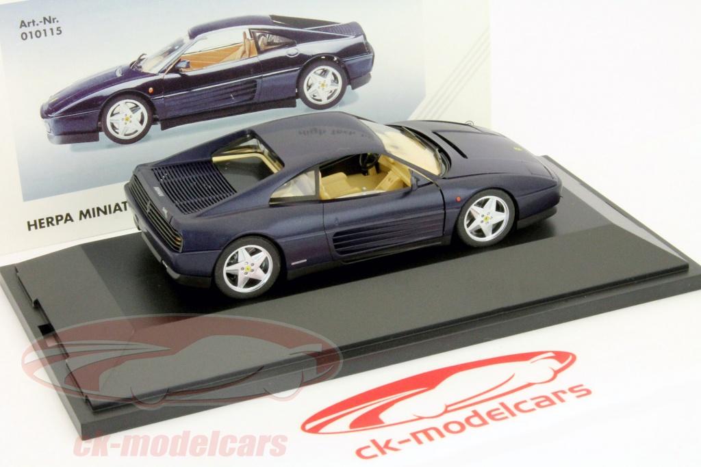 Herpa 1:43 Ferrari 348 TB year 1989-1995 blue 010115 model car 010115