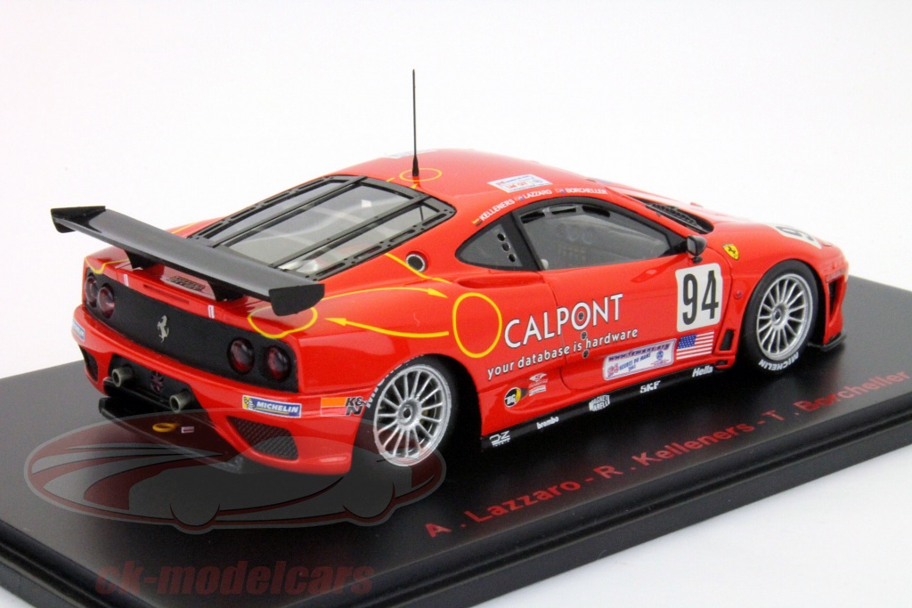 Spark 1:43 Ferrari 360 Modena GT #94 24h LeMans 2003 Kelleners, Lazzaro, Borcheller RL007 model ...